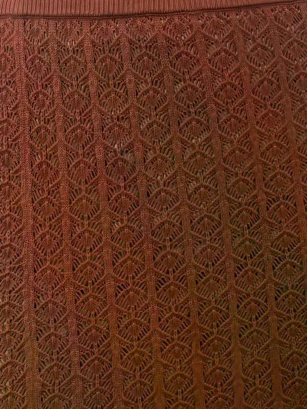 TWINSET Perforated-knit Midi Skirt - Brown