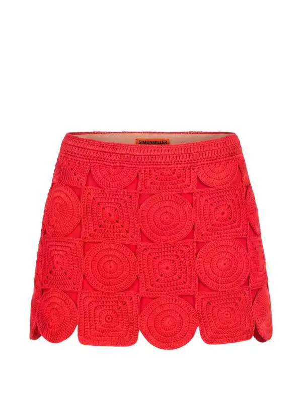 SIMONMILLER Beep Beep Crochet-knit Mini Skirt