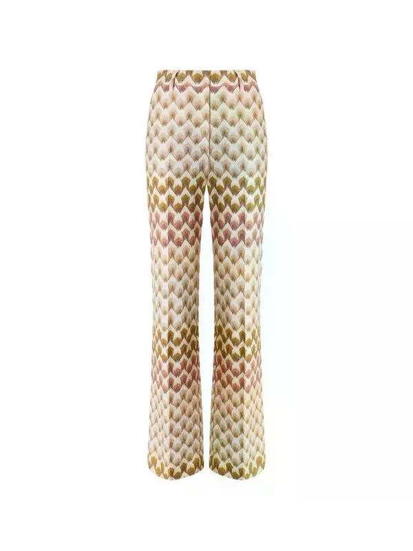 Missoni Straight-leg Viscose Lamé Trousers With Lace Motif - Neutrals