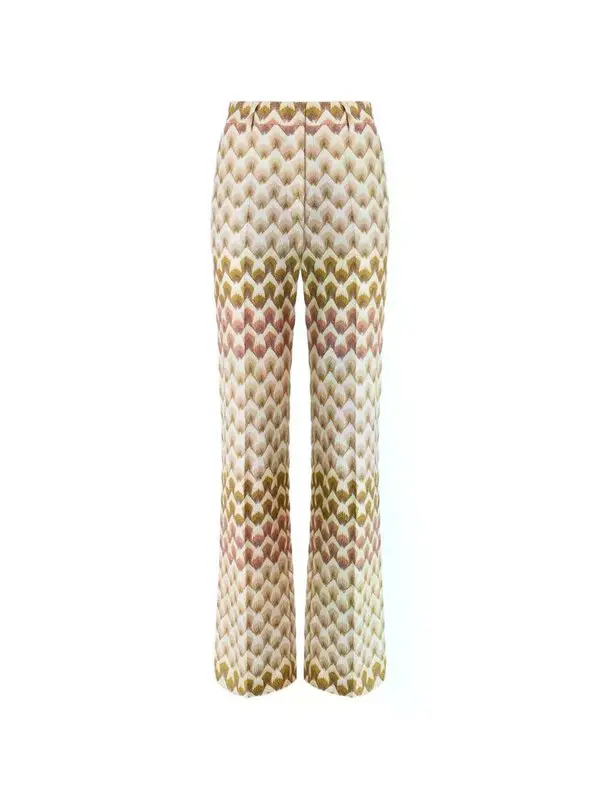 Missoni Straight-leg Viscose Lamé Trousers With Lace Motif - Neutrals
