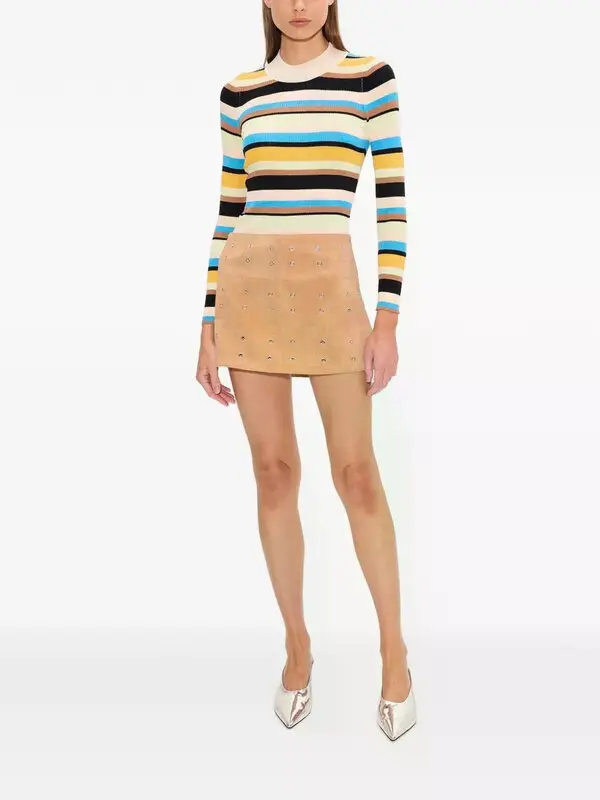SIMONMILLER Nya Eyelet-embellished Mini Skirt