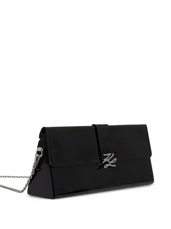 Karl Lagerfeld K/soirée Autograph Flap Clutch Bag - Black