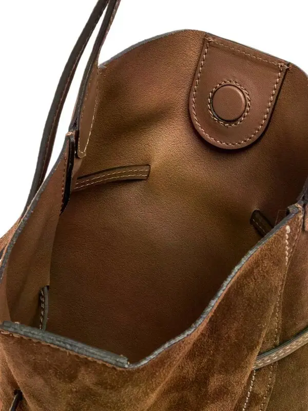 GIANNI CHIARINI Sienna Drawstring Suede Bucket Bag