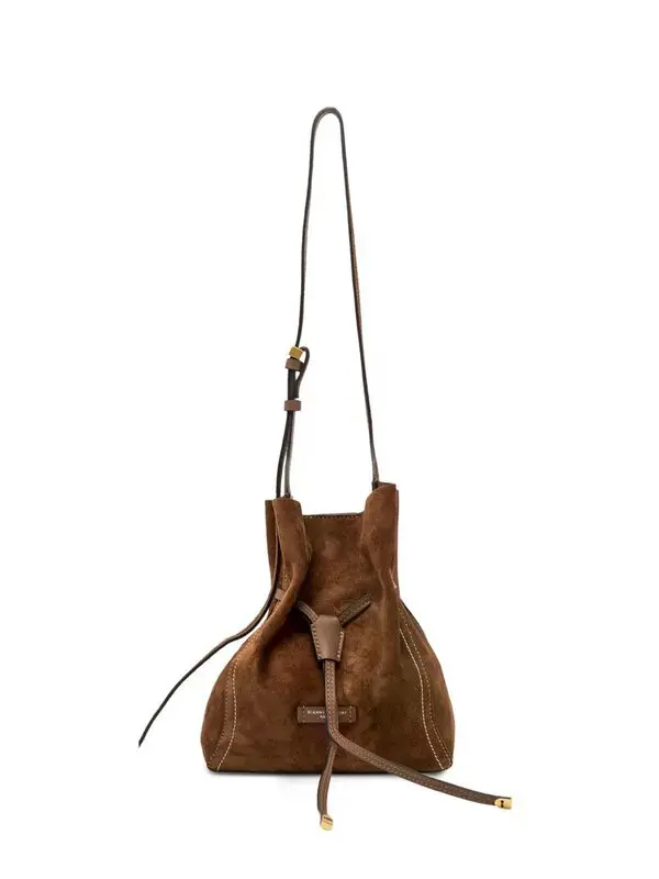 GIANNI CHIARINI Sienna Drawstring Suede Bucket Bag - Brown