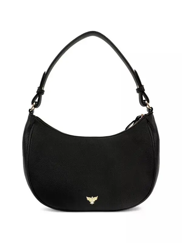 APATCHY LONDON Lucy Crescent Leather Tote Bag - Black