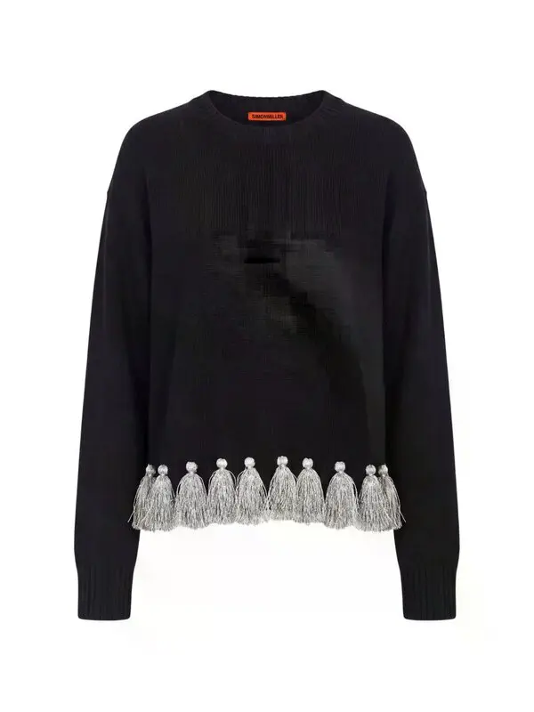 SIMONMILLER Roni Metallic-tassel Sweater - Black