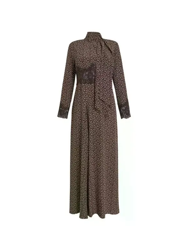 P.a.r.o.s.h Polka-dot Maxi Dress - Brown