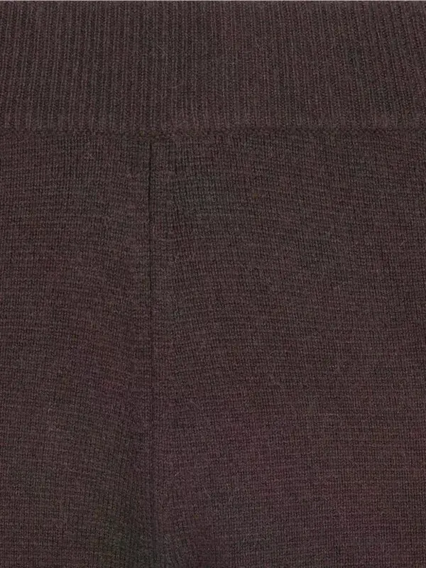 Max Mara Wide Wool And Cashmere Yarn Trousers Dark