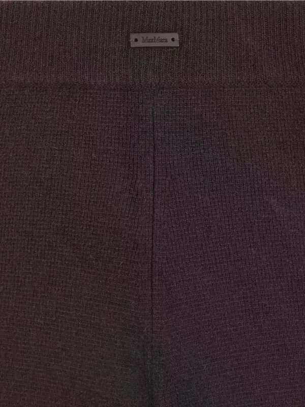 Max Mara Wide Wool And Cashmere Yarn Trousers Dark