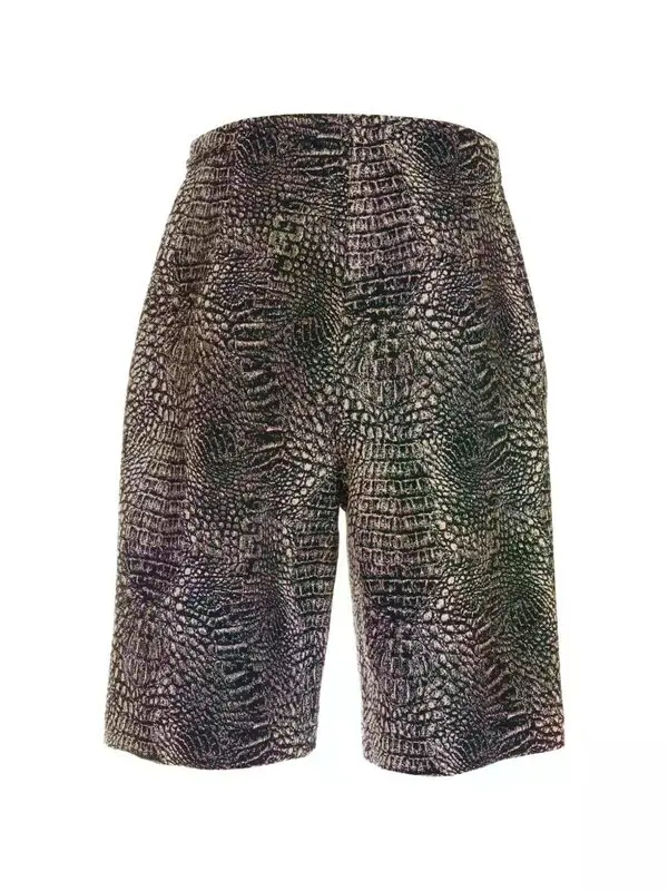 Just Cavalli Crocodile-effect High-waisted Shorts