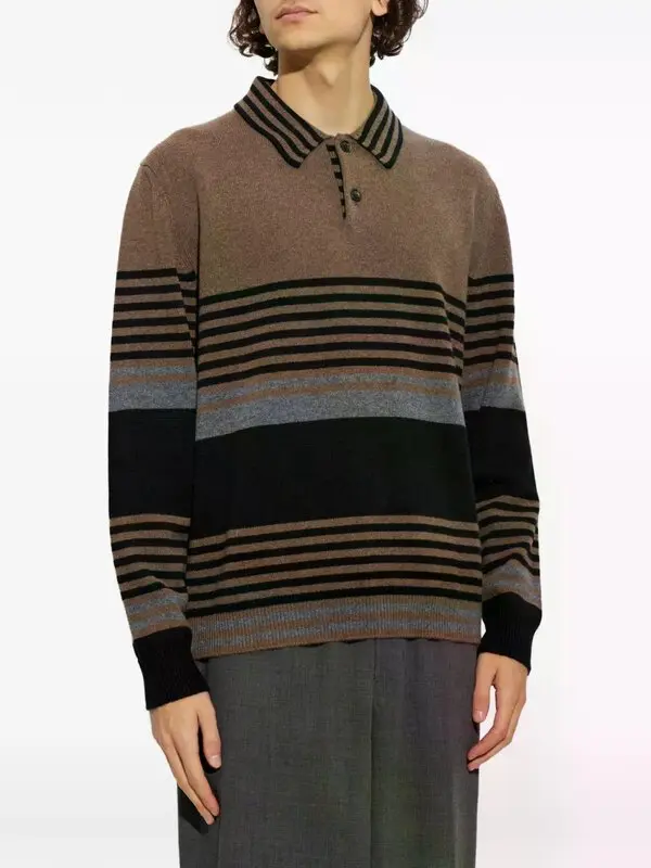 Paul Smith Light Stripe Cashmere Polo Sweater