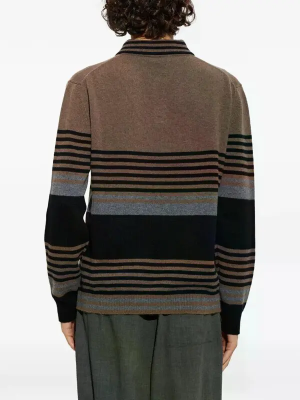 Paul Smith Light Stripe Cashmere Polo Sweater