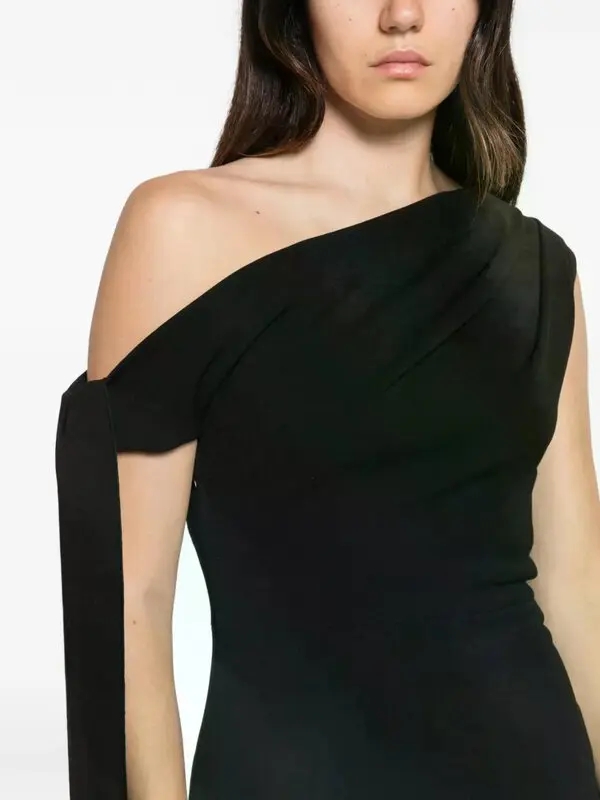 Solace London Gardner One-shoulder Draped Mini Dress