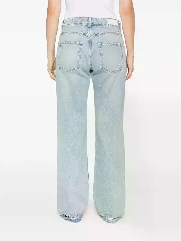 ICON DENIM LOS ANGELES Iris Distressed-hem Jeans