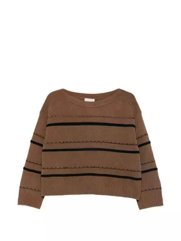 PENNYBLACK Horizontal-stripe Boat-neck Sweater