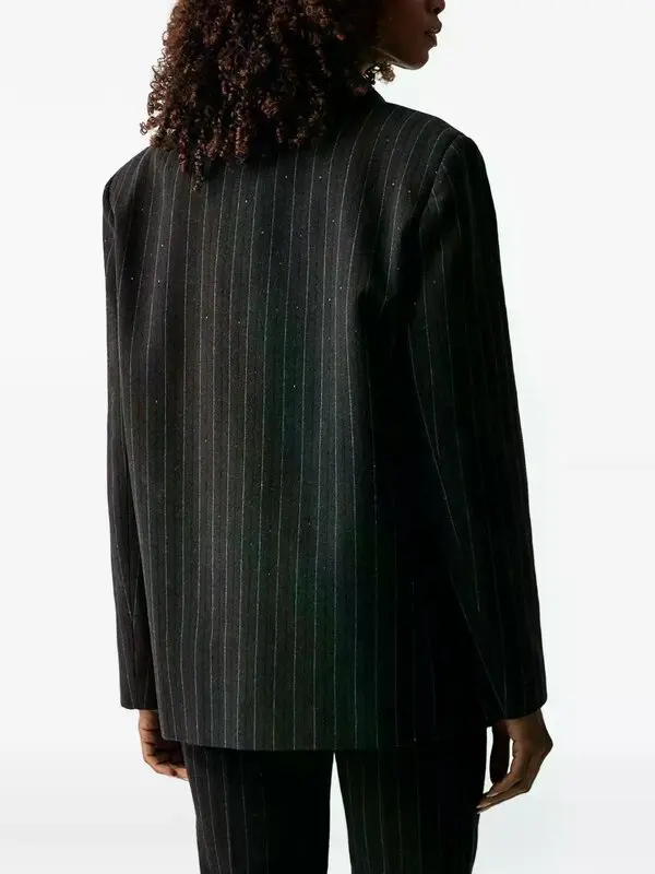 TWINSET Pinstripe Sequin-embellished Blazer
