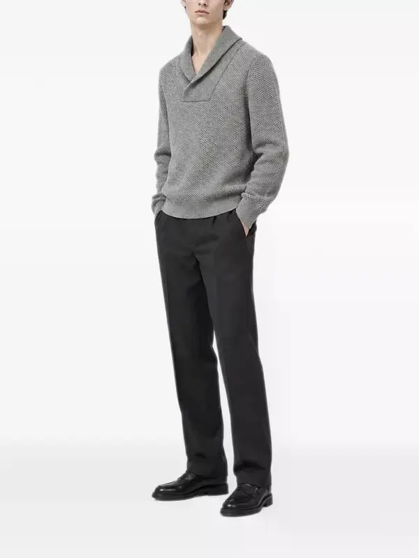 SOSHIOTSUKI Waffle-knit Shawl-collar Sweater
