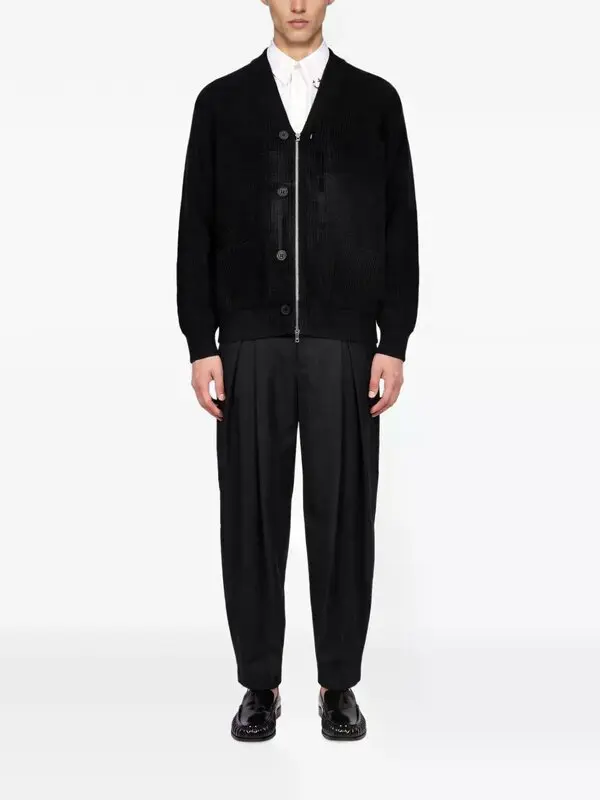 Comme Des Garçons Zip-fastening Knitted Cardigan