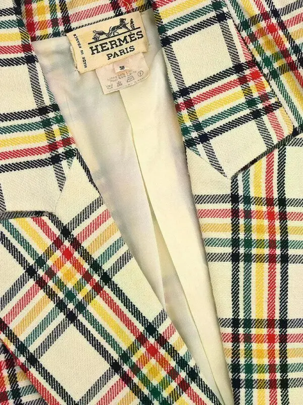 Hermès Double-breasted Check-pattern Blazer