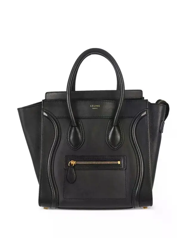 Celine Luggage Micro Leather Tote Bag - Black