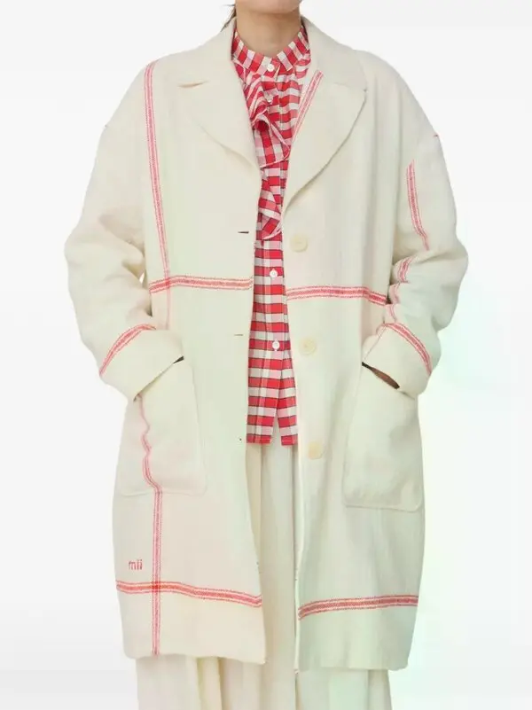 MII Milou Check-pattern Cotton Coat