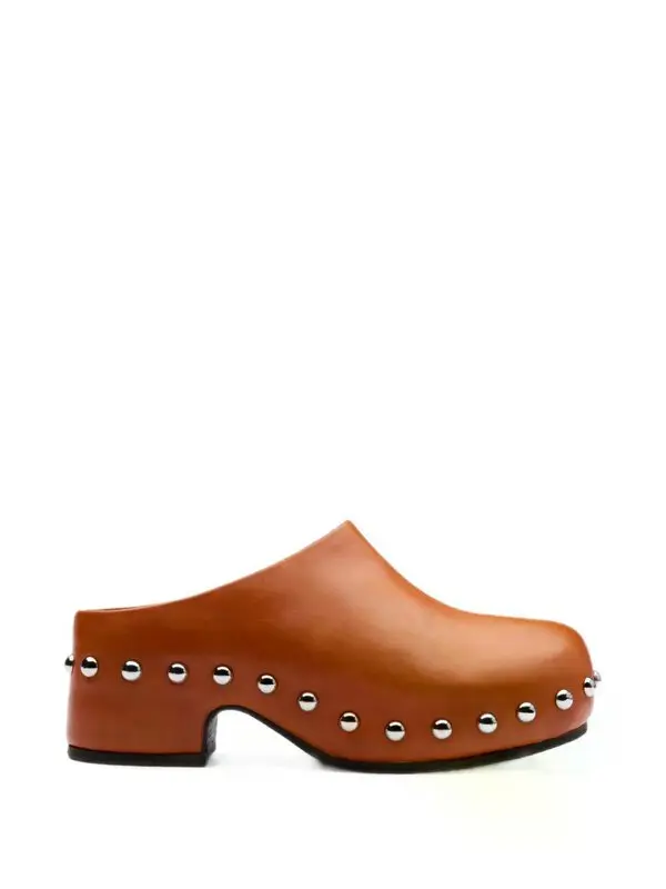 SIMONMILLER Rio Studded Leather Mules - Brown