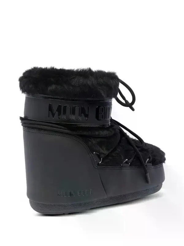 Moon Boot Faux-fur Lace-up Boots - Black