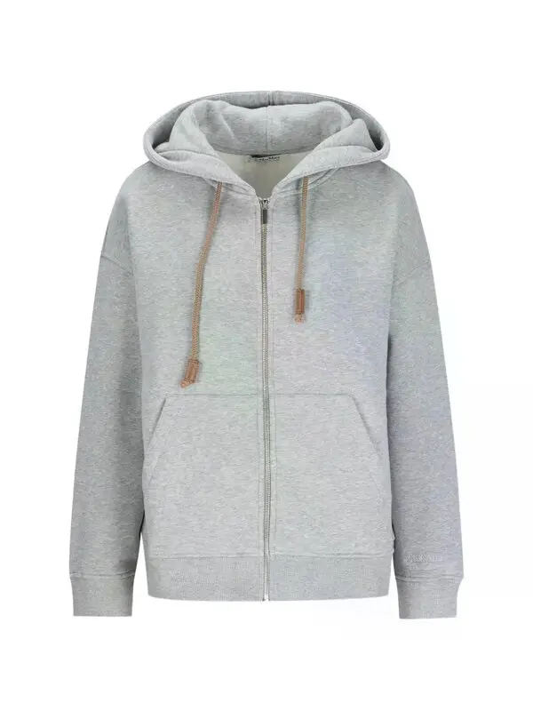 Max Mara Mélange-effect Zip-up Hoodie - Grey