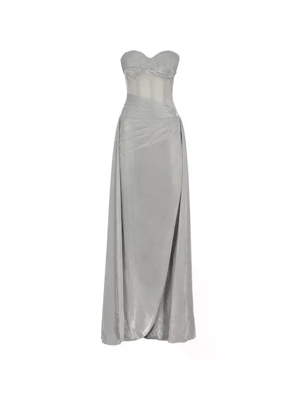 Vintage Corset-style Draped Maxi Dress