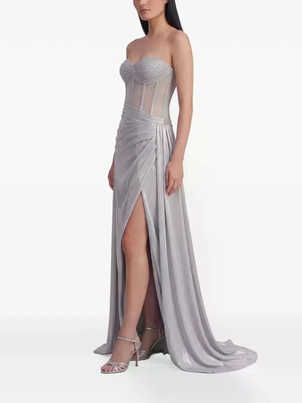 Vintage Corset-style Draped Maxi Dress