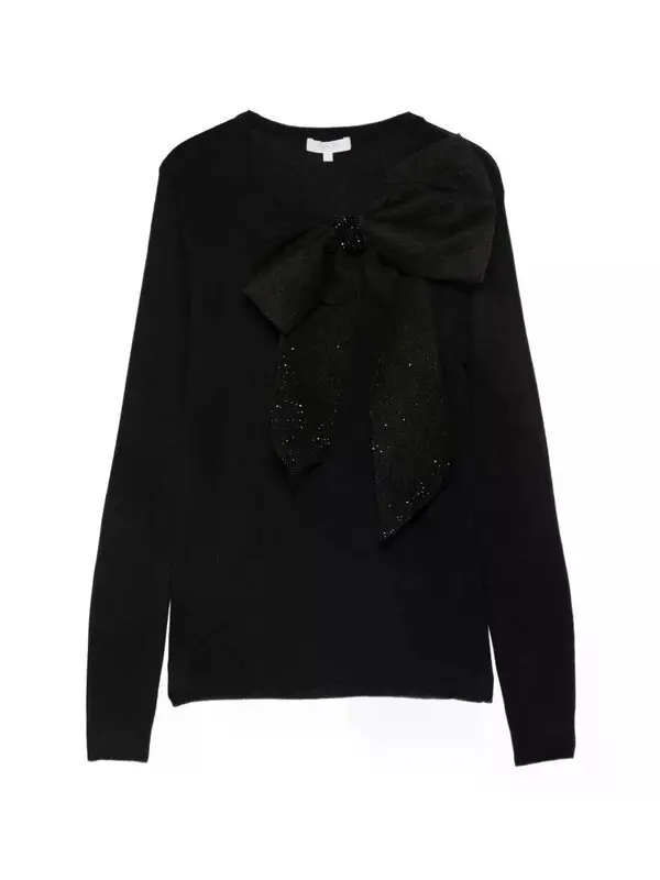 PAPER LACE Bow-detail Long-sleeve Blouse
