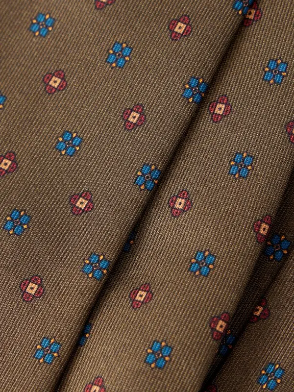 Rubinacci 8cm Printed Silk-twill Tie - Brown