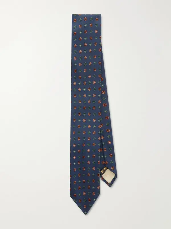 Rubinacci 8cm Printed Silk-twill Tie - Blue