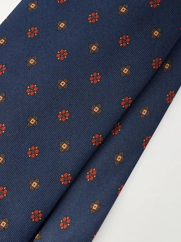 Rubinacci 8cm Printed Silk-twill Tie - Blue