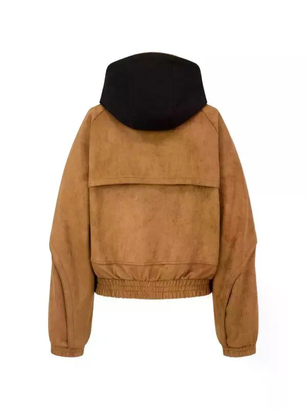 STUDIO TOMBOY Suede-effect Detachable-hood Jacket