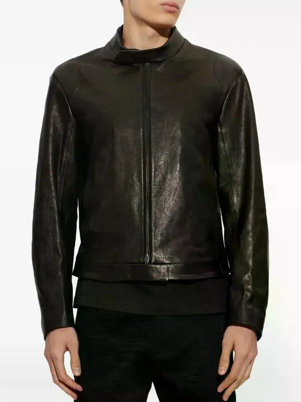 POST ARCHIVE FACTION Rider Stand-collar Leather Jacket