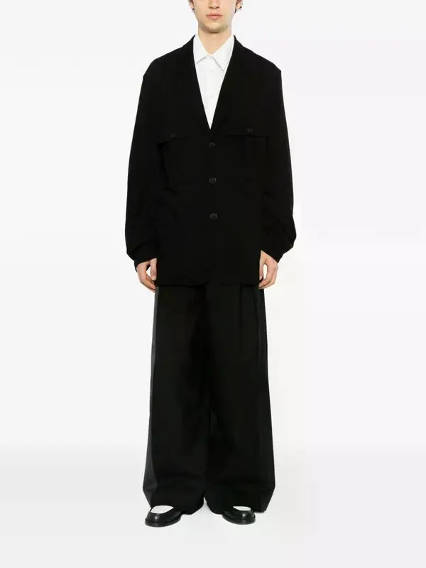 Yohji Yamamoto Button-up Chest-pocket Blazer
