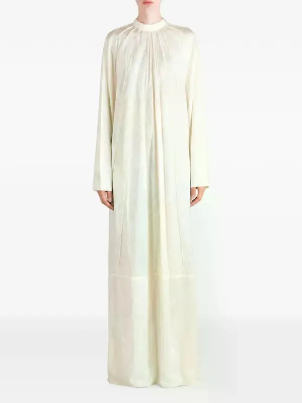YANGKEHAN Pleated Silk Maxi Dress