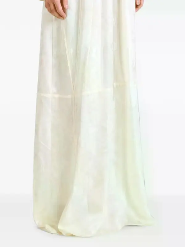 YANGKEHAN Pleated Silk Maxi Dress