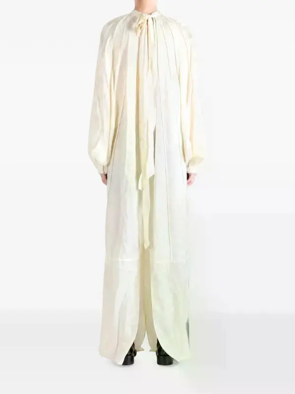 YANGKEHAN Pleated Silk Maxi Dress
