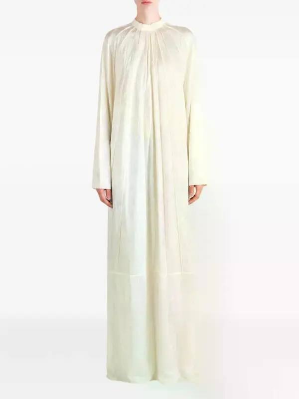 YANGKEHAN Pleated Silk Maxi Dress - Neutrals