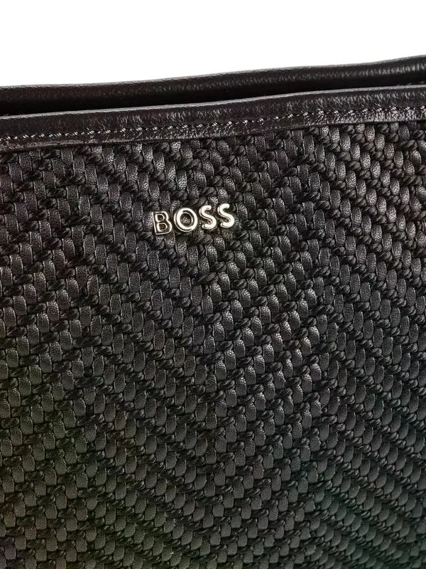 BOSS Sandy Chevron-weave Leather Shoulder Bag
