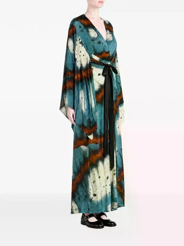 YANGKEHAN Floral-print Silk Coat