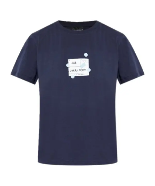 Emporio Armani Graphic Patterned Crewneck T-shirt - Black