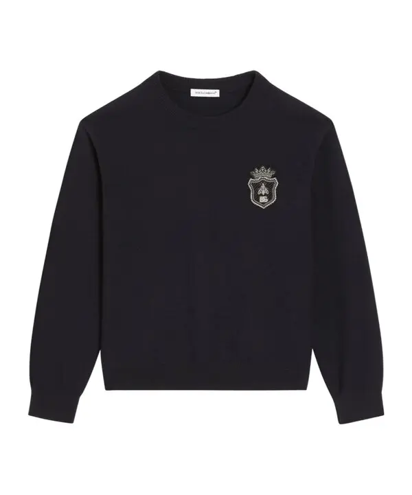 Dolce & Gabbana Stockinette Knit Crew Neck Sweater