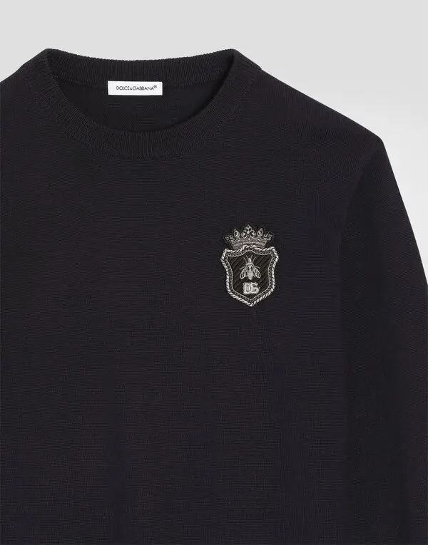 Dolce & Gabbana Stockinette Knit Crew Neck Sweater