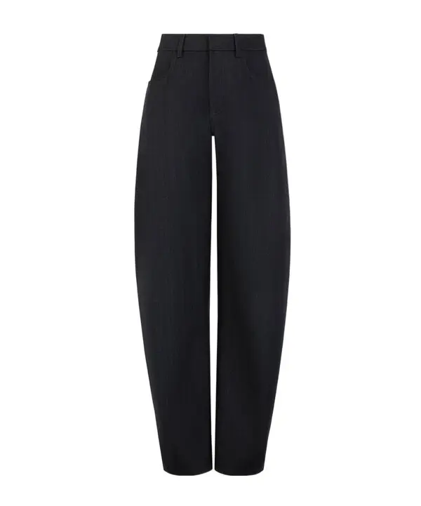 Alaïa Round Wool Denim Pants