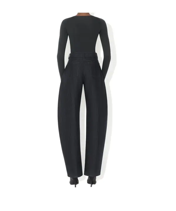 Alaïa Round Wool Denim Pants