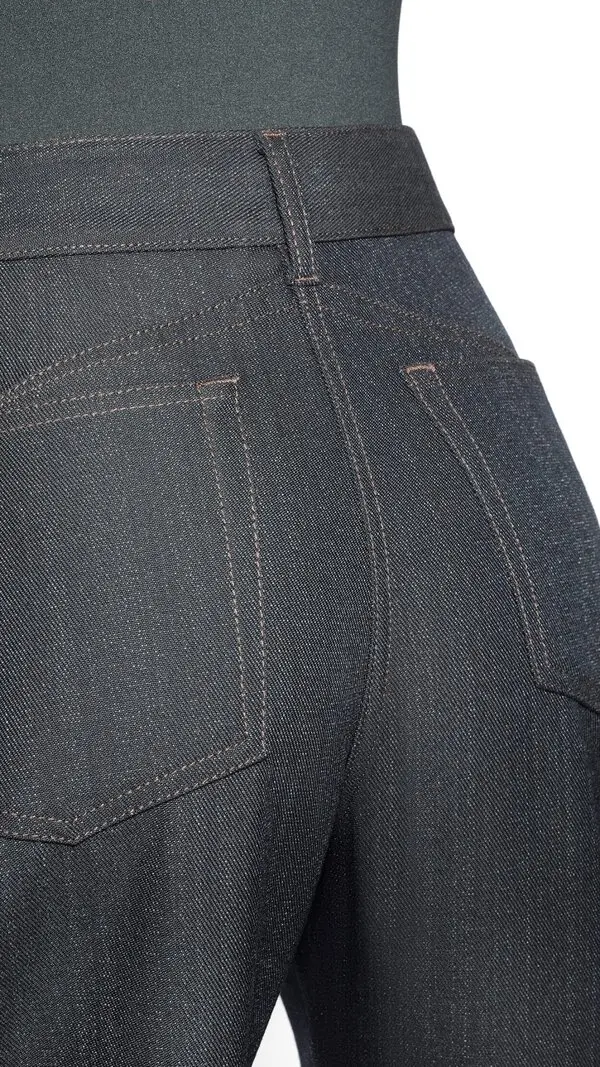 Alaïa Round Wool Denim Pants