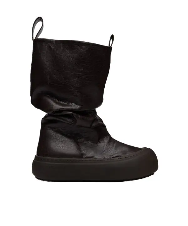 YUMEYUME Ruched Mid-calf Chelsea Boots - Cracked Coffee